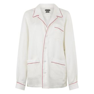 Tom Ford Silk Twill PJ Shirt - - Nightwear & Lounge - Damen - Wei&szlig; - S
