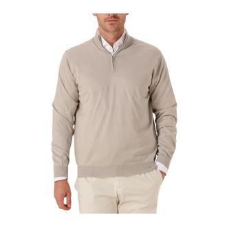 FILIPPO DE LAURENTIIS Mezza Zip Pullover - - Knitwear - Herren - Beige - XL