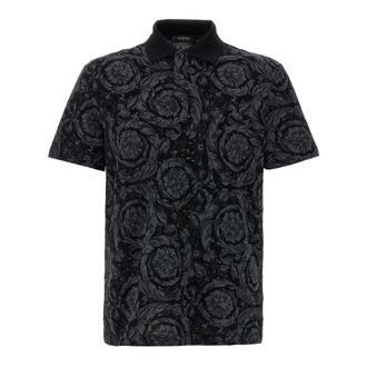 Versace Barock-Poloshirt - - Tops - Herren - Grau - XS