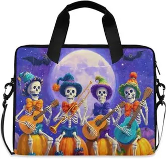 Alaza Sac pour ordinateur portable de 40,6 &agrave; 15,6 avec motif squelettes embrassant une rose, sacoche pour ordinateur portable pour femme, homme, &eacute;tudiant, t