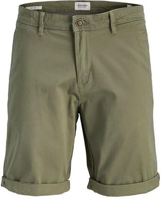 Jack & Jones Shorts Homme Taille Moyenne Bermuda Chino Pantalon Midi Coupe Droite, Couleurs:Vert, Taille:XXL