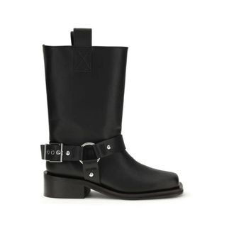 Ganni Femme, Chaussures, Noir, Taille: 38 EU Bos Taurus Lace-Up Bottes