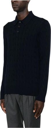 Gran Sasso Homme, Pulls, Noir, Taille: XL Pull Polo en Tricot Torsad&eacute;