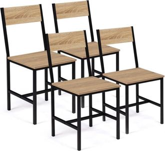 IDMarket Set aus 4 K&uuml;chenst&uuml;hlen detroit Industriedesign