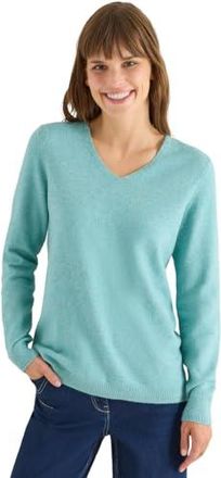 Cecil 3016957 Pull Douillet à col en V, Mélange Vert conifere, XXL Femme