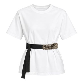 Liviana Conti T-shirt Alida avec ceinture - Femme - Tops - Blanc - Taille: 42 FR