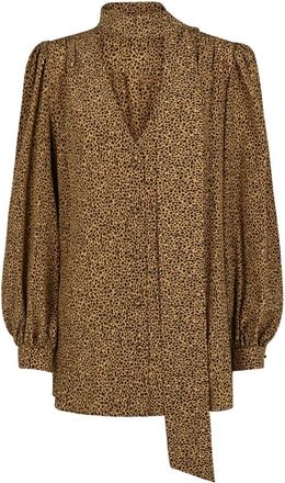Valentino Crepe De Chine Hemd Mit Fauve &Eacute;clat Mikromuster-Print - - Blouses & Shirts - Damen - Mehrfarbig - S