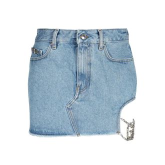 GCDS Denim Minirock mit Metall-Details - - Skirts - Damen - Blau - W26