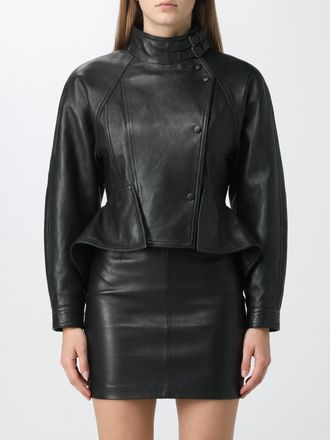 Balmain Bikerjacke von aus Lammleder mit asymmetrischem Verschluss