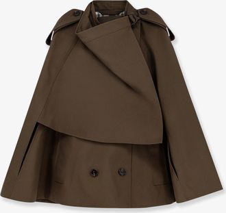 Burberry Cotton cape with Traditional Check lining - BURBERRY - gender_Woman