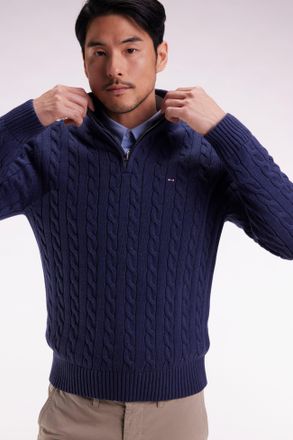 Eden Park Pull Col Camionneur En Coton Torsad&eacute; Marine