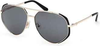 Guess Femme, Accessoires, Noir, Taille: 59 MM Metal Aviator Lunettes de soleil