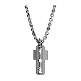 John Richmond Halskette mit rasierklingenf&ouml;rmigem Anh&auml;nger - - Accessories - Damen - Grau - ONE SIZE
