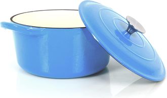 Echtwerk Echtwerk Schmortopf aus Gusseisen mit Emaille-Beschichtung, Gusseisentopf, Bräter mit Deckel, Brotbacktopf rund, Für Backöfen, Grill, BBQ und Induktio