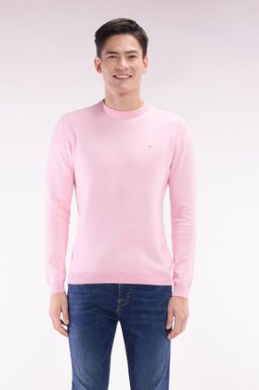 Eden Park Pull En Coton &Agrave; Col Rond En Coton Rose Coupe Droite