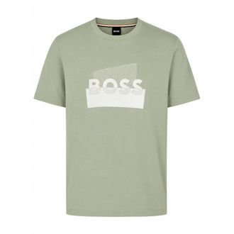 HUGO BOSS Homme, Tops, Vert, Taille: 2XL T-shirt col rond coupe regular