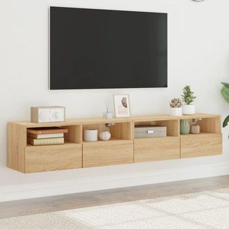 vidaXL Vidaxl - Meubles tv muraux 2 pcs ch&ecirc;ne sonoma 80x30x30cm bois ing&eacute;nierie