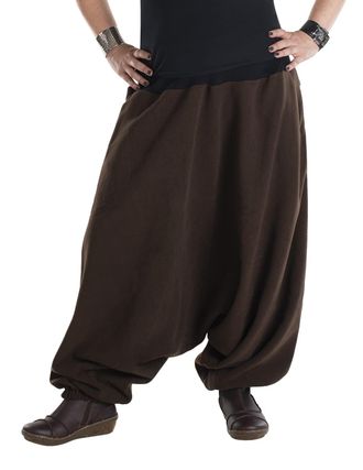 vishes Alternative Bekleidung - Haremshose aus Fleece Einheitsgr&ouml;&szlig;e/Lange Gr&ouml;&szlig;e braun 40-48