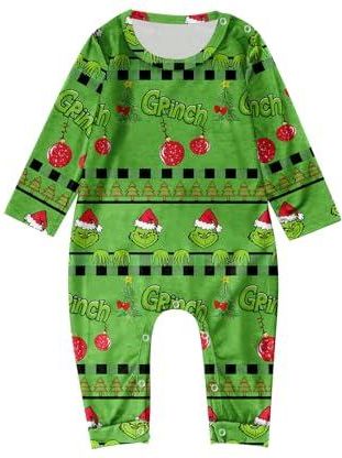 Generic Le Grinch Pyjama Noel Famille De Grinch Enfant Bebe Homme Ensemble Ensembles Adulte Femme Deguisement Hiver Chaud Et Doux Pull Costume Couple Assorti 