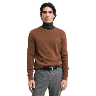 GANT Herren Cotton Pique C-Neck Pullover, Hazelnut Melange, XXL