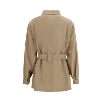 Max Mara Womens Brown Wool Oves Aries Sleeveless Jacket Clothing