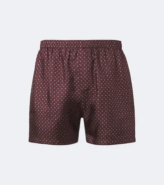 Saint Laurent Short en soie &agrave; pois