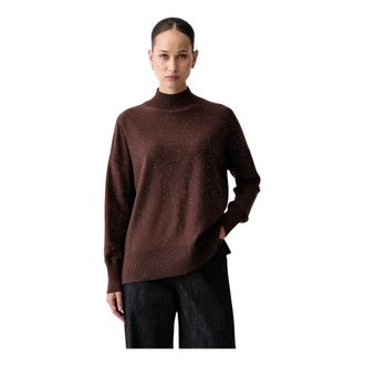 Joseph Ribkoff Pull &agrave; col montant et sequins - Femme - Pulls - Brun - Taille: 40 FR