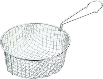 KitchenCraft Frittierkorb, Draht, Tief, Metall, passt in 20 cm Fritteuse/Pfanne, 18.5 cm