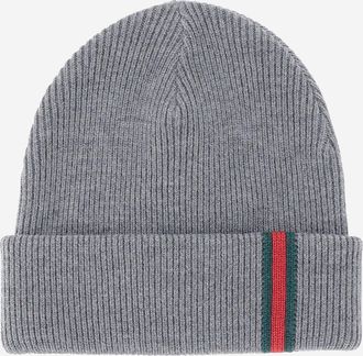Gucci Bonnet en laine Gucci avec ruban palm&eacute;