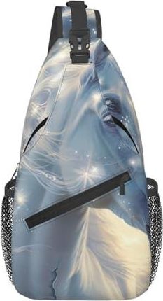 Generic A White Horse On The Clouds Sac &agrave; bandouli&egrave;re de voyage pour homme Sac &agrave; dos de randonn&eacute;e