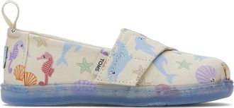Toms Classic Alpargata Flacher Slipper, Natural Ocean Friends Print, 31 EU