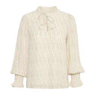 Part Two Wei&szlig;kappe glitzernde Bluse mit Glitzerelementen - - Blouses & Shirts - Damen - Wei&szlig; - 2XS