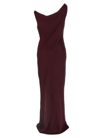 Norma Kamali Womens Bordeaux Polyester Long Dress