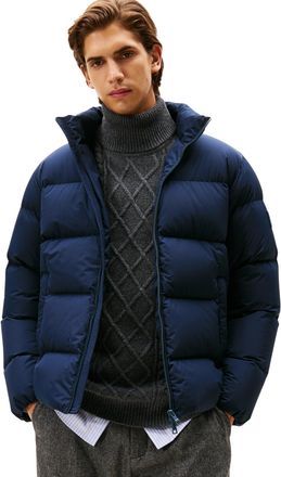 Tommy Hilfiger Herren Pufferjacke Down Stand mit Stehkragen, Blau (Desert Sky), XXL