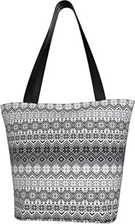 AOOEDM Sac fourre-tout Motif flocon de neige Sacs &agrave; provisions Petit sac de march&eacute; r&eacute;utilisable Sacs fourre-tout de plage Sacs de voyage