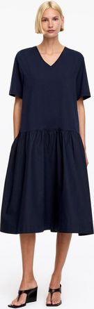 Arket Midikleid Mit V-Ausschnitt -Blau
