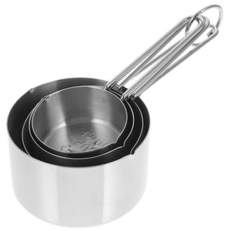 Hemobllo 4 St&uuml;ck Edelstahl Messbecher mit Skala Formstabil und Platzsparend K&uuml;chenmessbecher f&uuml;r Fl&uuml;ssigkeiten und Feste Zutaten Messbecher f&uuml;r Haushalt und Ba