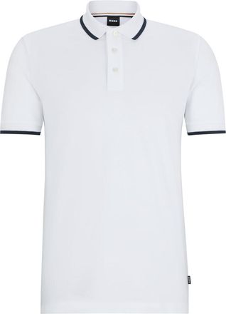 HUGO BOSS Piqu&eacute;-Poloshirt mit Kontraststreifen am Kragen in