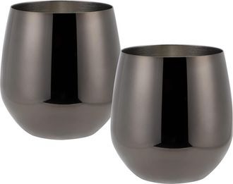 Echtwerk Echtwerk Weingläser, 2-tlg Rotweingläser, Trinkbecher aus Edelstahl, Unzerbrechliche Trinkgläser, Bruchsichere Gläser, Black-Edition, 500 ml