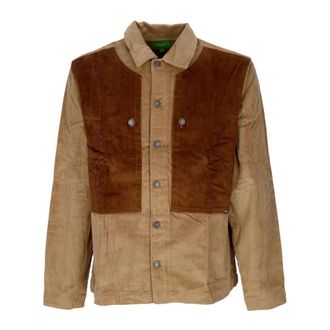 HUF Marineblauer Samt-Overshirt mit Knopftaschen - - Jackets - Herren - Braun - S