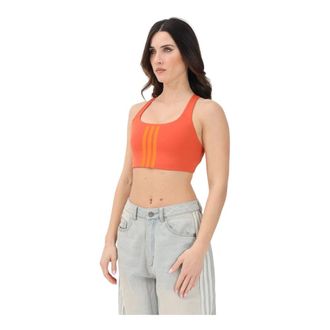 adidas Femme, Tops, Orange, Taille: 36 FR Workout 3-Stripes Top