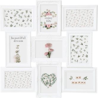 Atmosphera Atmosphera - Fotocollage Suzy - 9 Fotos - weiß - Kunstharz - Weiß