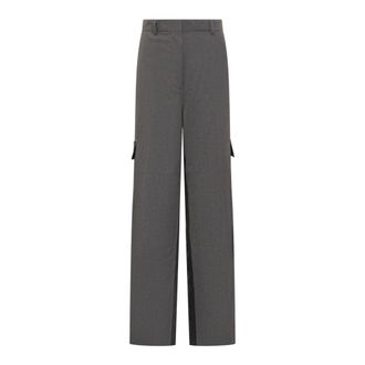 Stella McCartney Femme, Pantalons, Gris, Taille: 38 FR Straight Pantalons