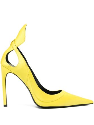 Nina Ricci escarpins satinés à découpes 105 mm - Jaune
