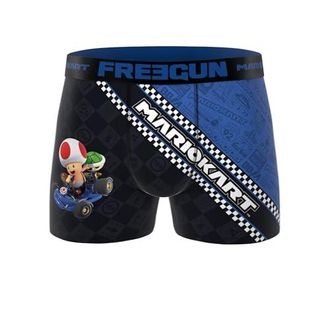 Freegun Boxer pour homme | Motif Mariokart amusant et color&eacute; de couleur bleue | Coupe confortable et &eacute;lastique | Tissu respirant, bleu, XXL