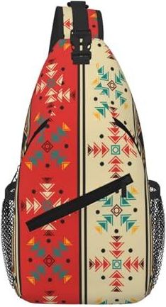 Generic Sacoche Homme Bandouliere Imprim&eacute; de style navajo R&eacute;glable Sac &agrave; Bandouli&egrave;re Casual Crossbody Bag pour Voyage Camping &eacute;cole