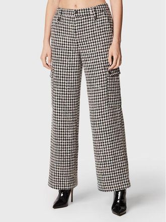Rotate Stoffhose Sparkly Houndstooth RT1901 Wei&szlig; Relaxed Fit