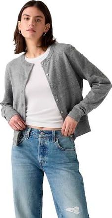 Levi's Cardigan Tara Super Doux à col Rond pour Femme, Dark Heather Grey Br, S