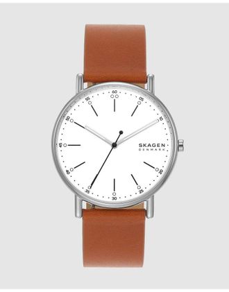 Skagen Signatur - Montre en acier inoxydable avec mouvement &agrave; 3 aiguilles - Marron