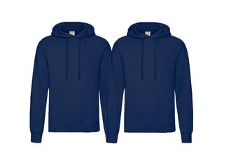 Fruit Of The Loom 2er Classic Hooded Sweat Set Herren Kapuzenpullover Sweatshirt M L XL 2XL 3XL 4XL 5XL Farbsets & HLKauf-Block (M, 2X Navy & 1x HLKauf-Block)